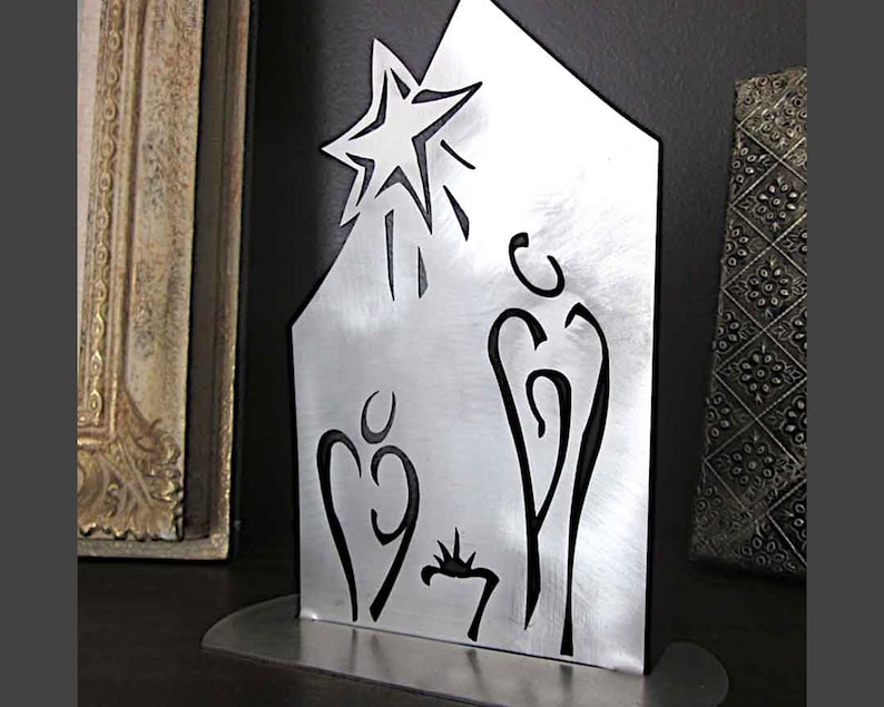 Standing Nativity Sculpture in Stainless Steel - Christmas Gift ...