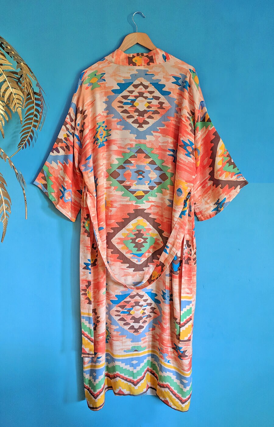 Aztec Goddess Kimono Sunbathing Robe Orange Sacred Geometry Sun Water ...
