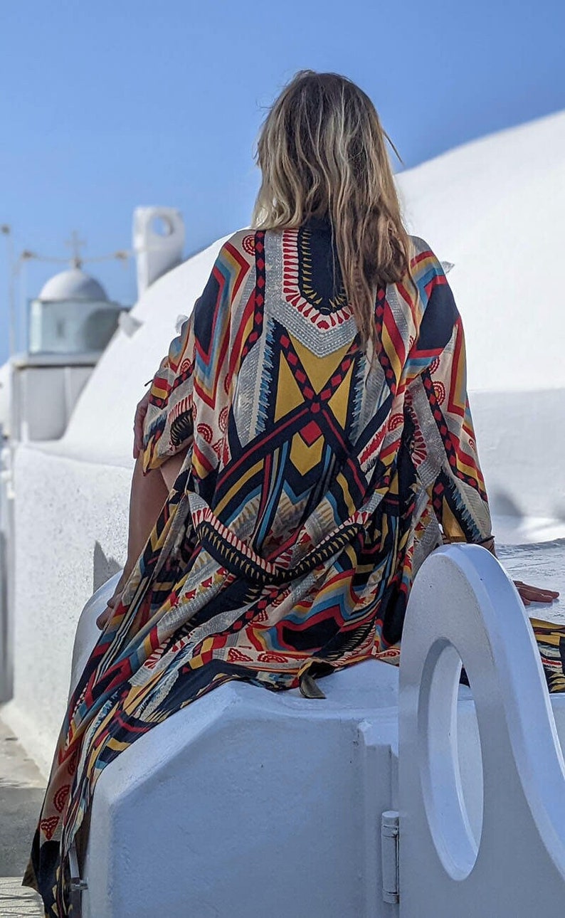 Chief Tribal Kimono Dress ~ Native Indigenous Art Print Kimono Robe ...