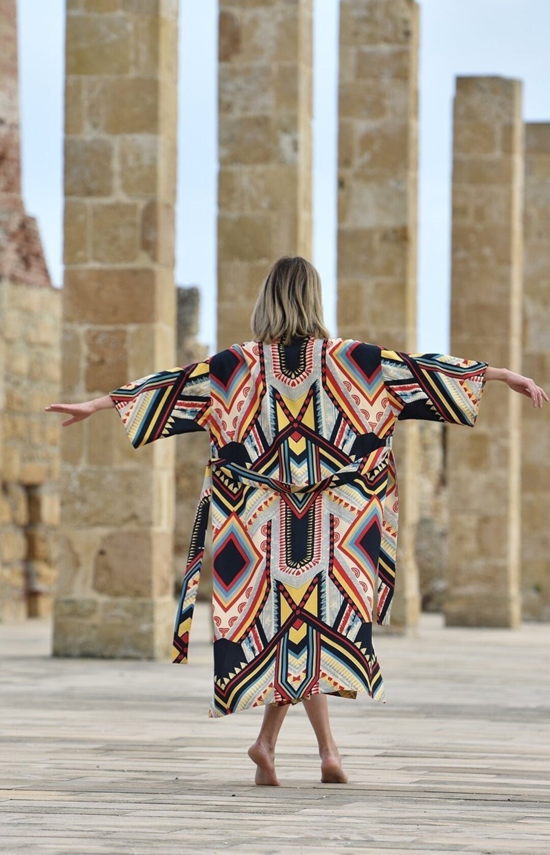 Chief Tribal Kimono Dress ~ Native Indigenous Art Print Kimono Robe ...