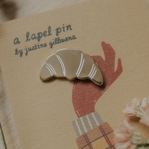 Croissant Enamel Pin Hard Enamel Lapel Pin Flair Brooch | Etsy