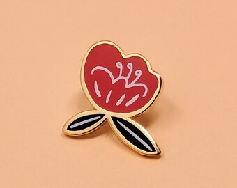 Flower enamel pin | Etsy