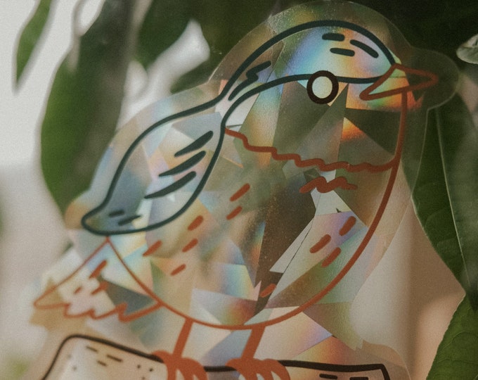 Bird Suncatcher Rainbow Decal Static Window Cling, Window Sticker ...