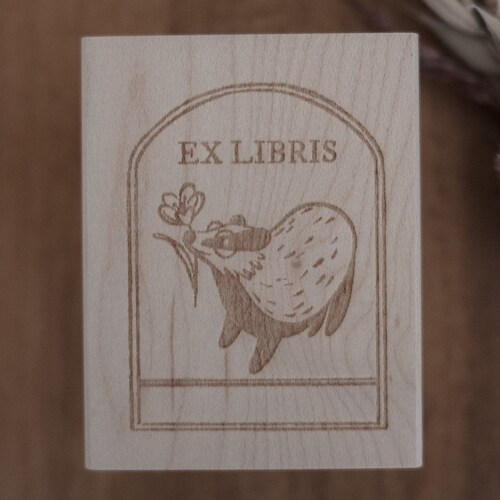 Ex Libris Bookplate Rubber Stamp From Oldislandstamps | Etsy