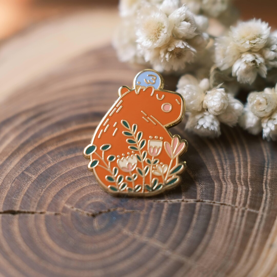 Capybara Enamel Pin | Enamel Pin, Capybara Enamel Pin, Capybara Pin ...