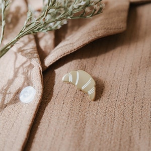 Croissant Enamel Pin Hard Enamel Lapel Pin Flair Brooch - Etsy