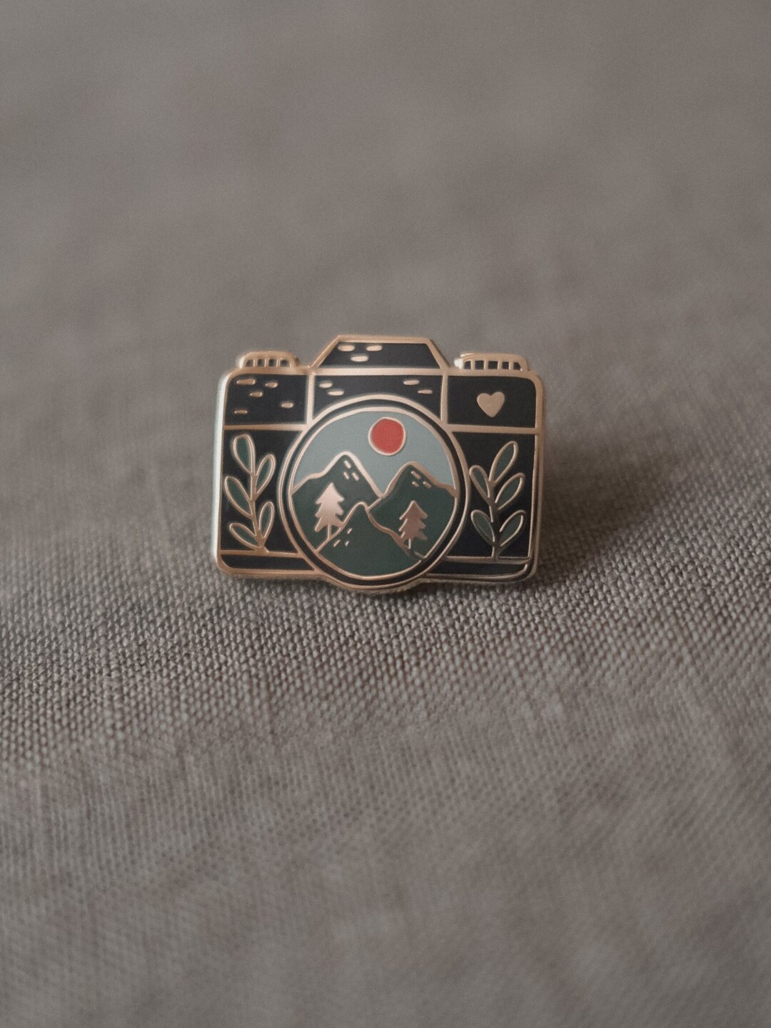 Camera Enamel Pin Camera Floral Pin, Film Camera Pin, Photo Enamel Pin ...