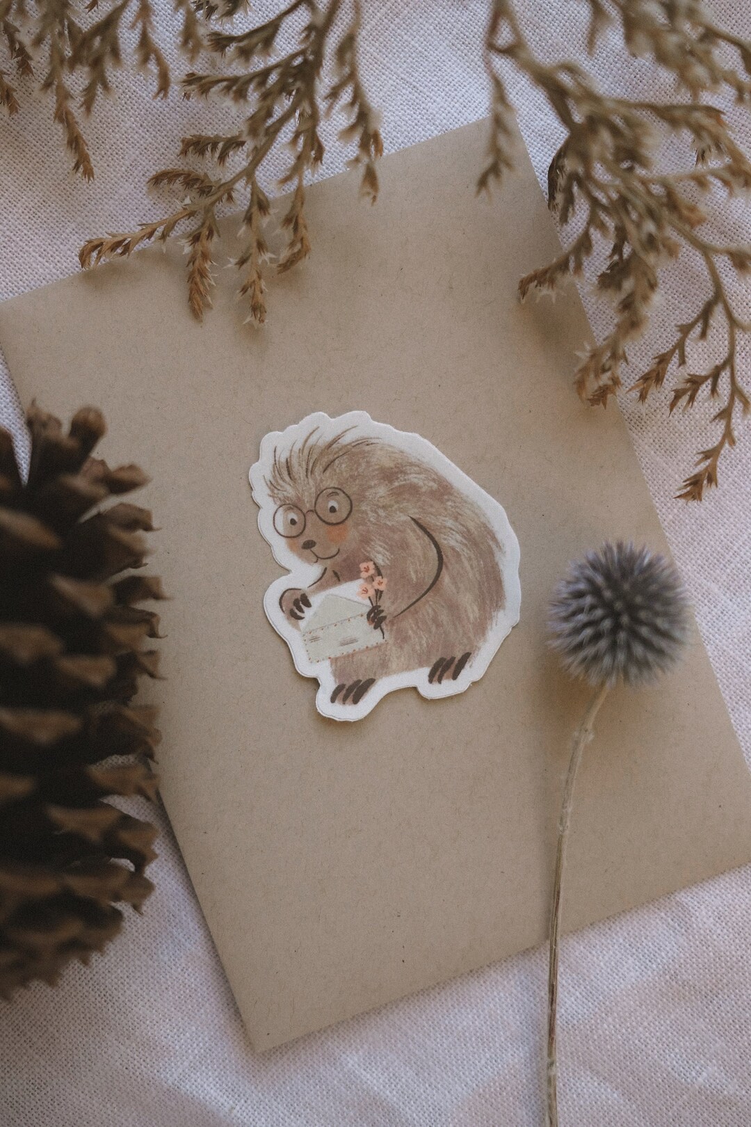 Porcupine Vinyl Sticker Cozy Sticker, Weatherproof Sticker, Die Cut ...
