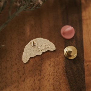 Croissant Enamel Pin Hard Enamel Lapel Pin Flair Brooch - Etsy