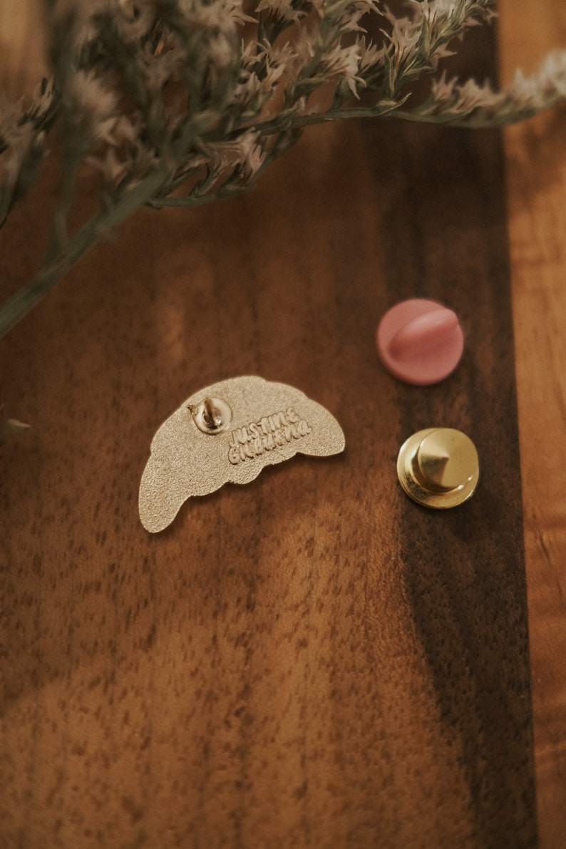 Croissant Enamel Pin Hard Enamel Lapel Pin Flair Brooch - Etsy
