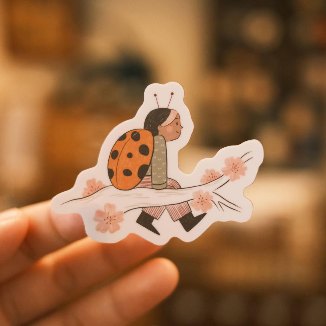 Ladybug Vinyl Sticker | Weatherproof Sticker, Die Cut Sticker, Laptop ...