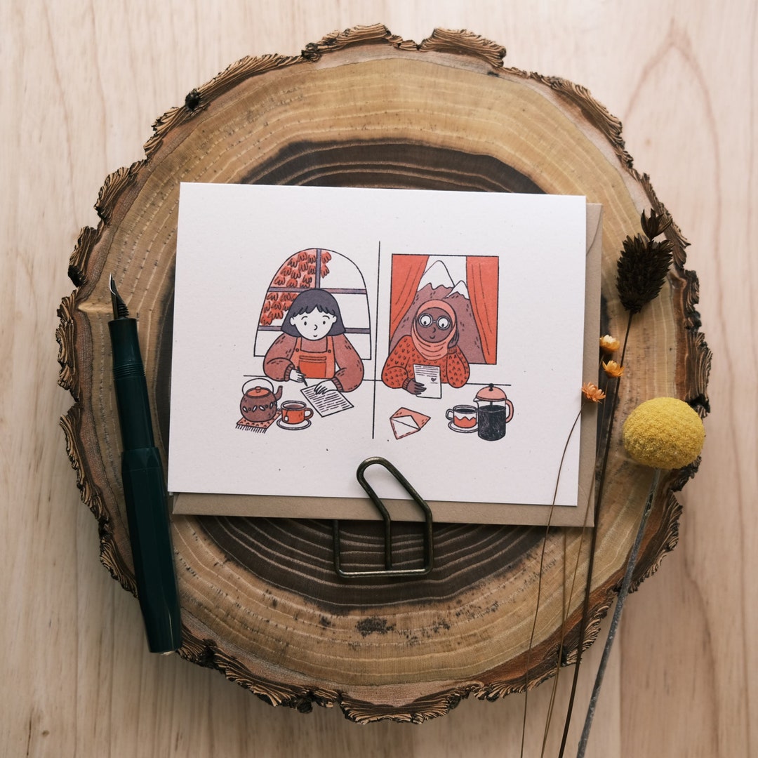 Pen Pal Greeting Card Thinking of You Card, Blank Cards, Cozy Card ...