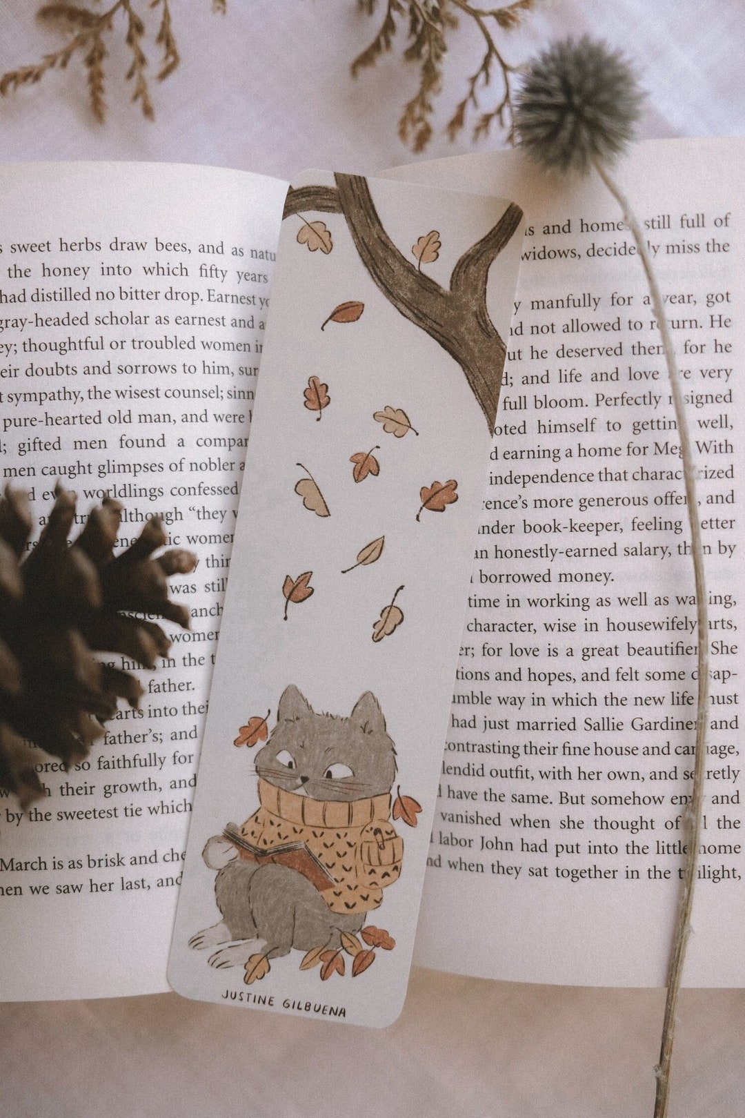 Bookish Peach Bookmark Cozy Bookmarks, Cozy Stationery, Book Lovers ...