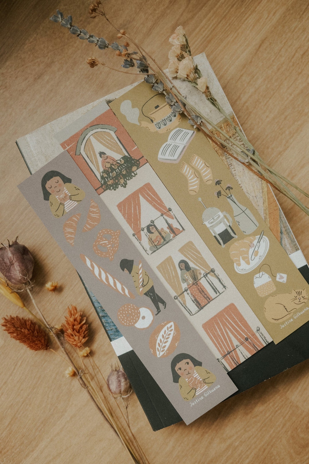 Cozy Bookmark Set Cozy Bookmarks Cozy Stationery Book - Etsy