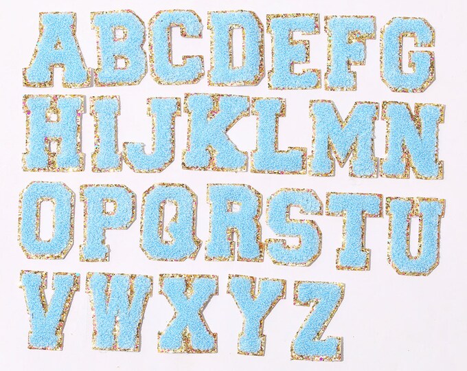 Pouch Letter Patches Blue Letter Patches - Etsy