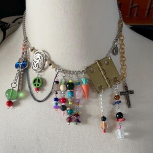 Womens Unique Upcycled Maximalist Necklace, Anything and Everything ...