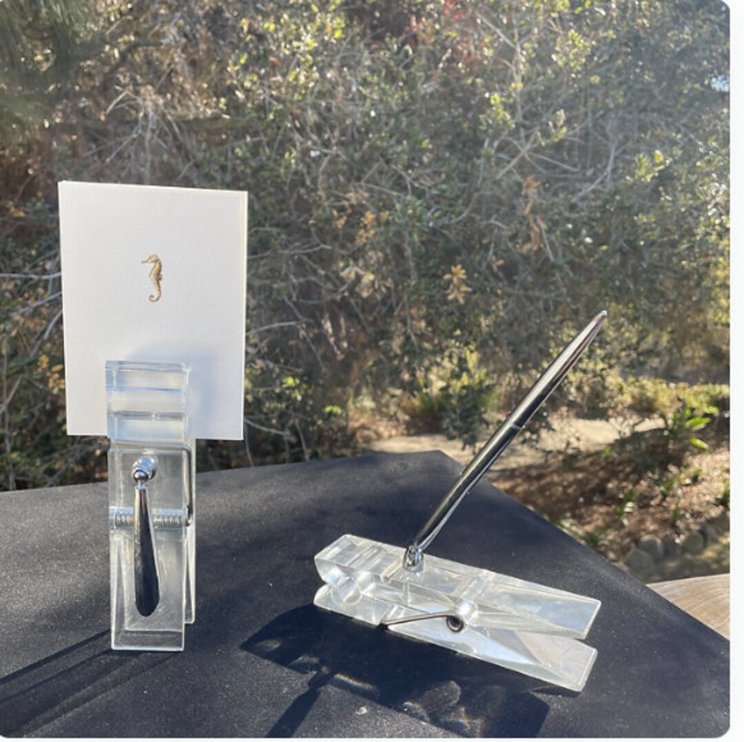 Oversized Acrylic Paperclip Stainless Pen Holder - Etsy