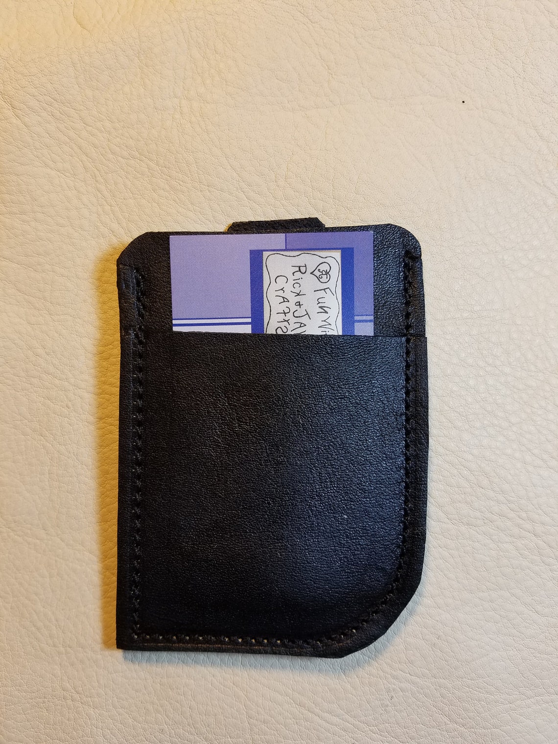 Men's Leather Pull Tab Card Wallet, Slim Leather Billfold - Etsy