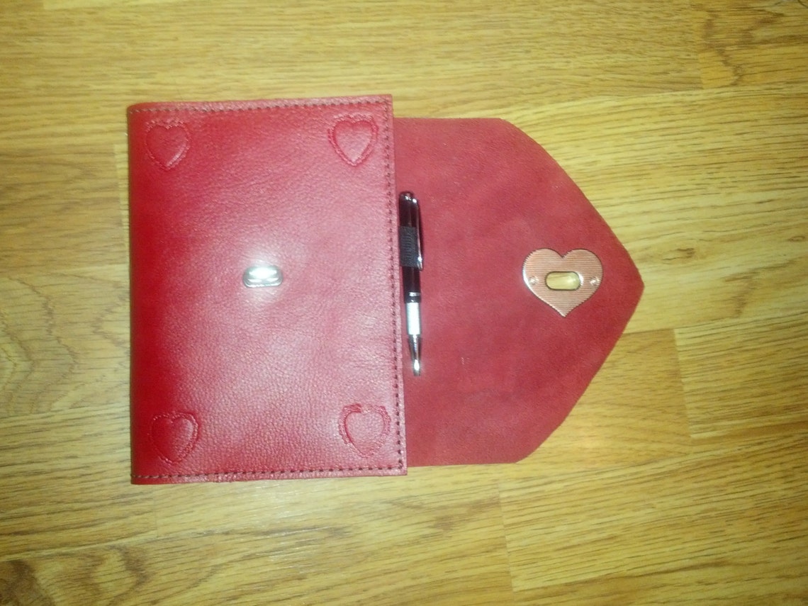 Heart Leather Refillable Journal With Heart Accents - Etsy