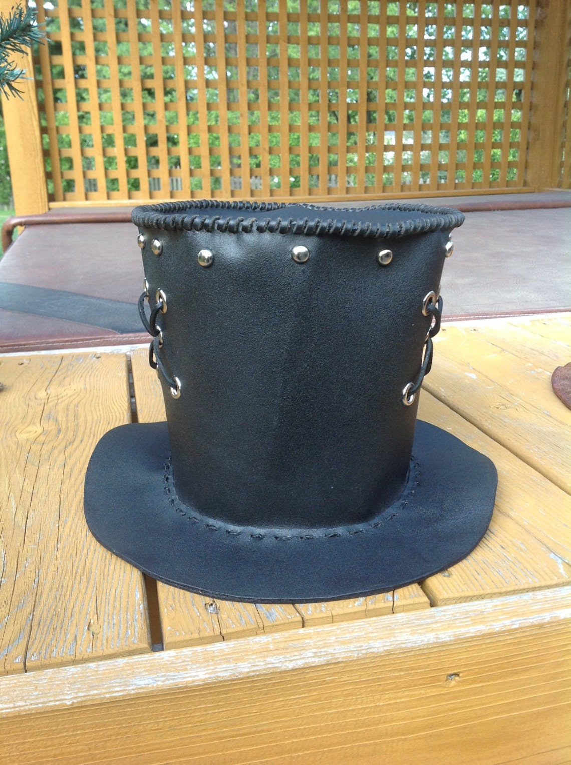 Mad Hatter Leather Top Hat - Etsy