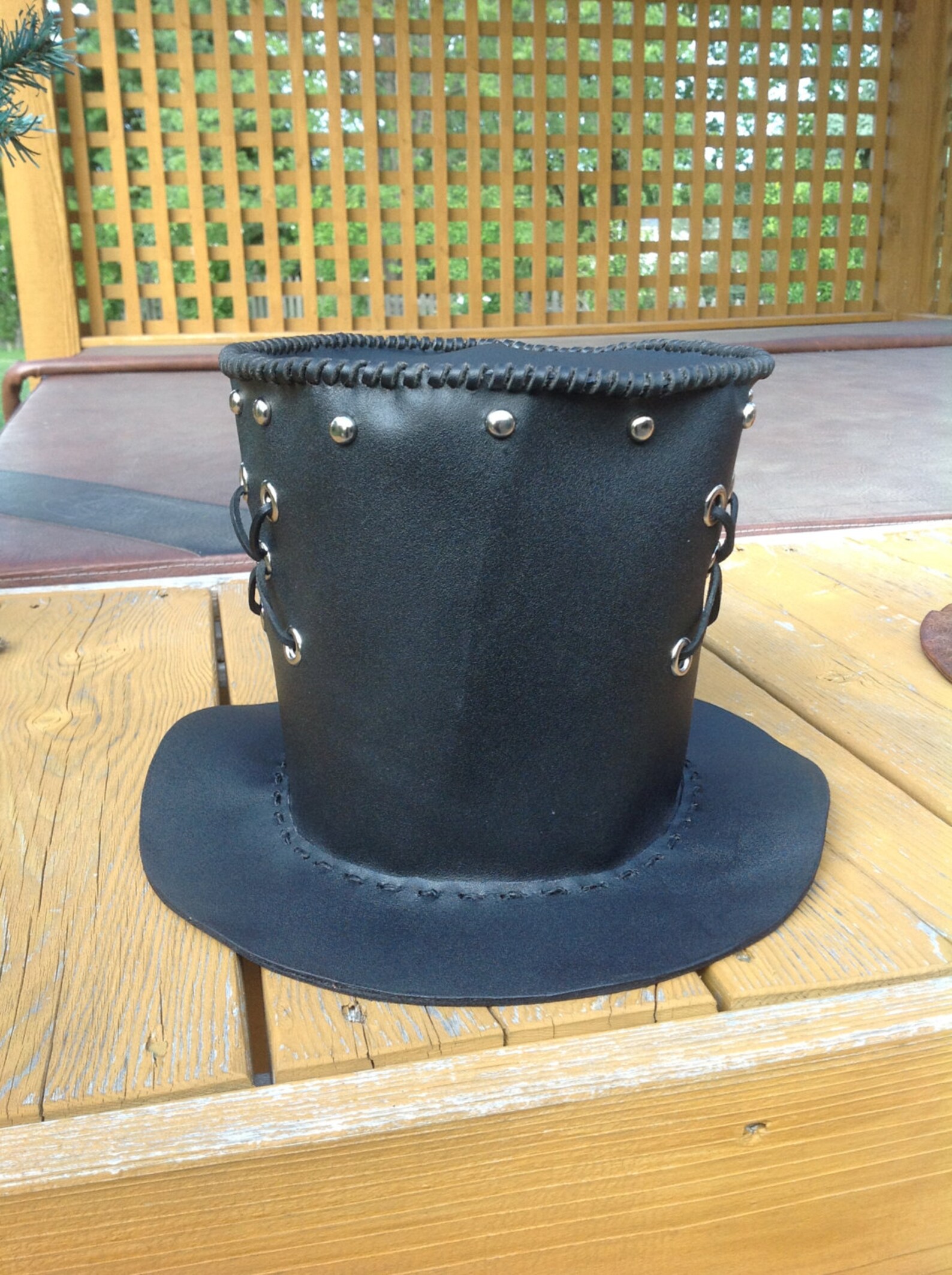 Mad Hatter Leather Top Hat | Etsy