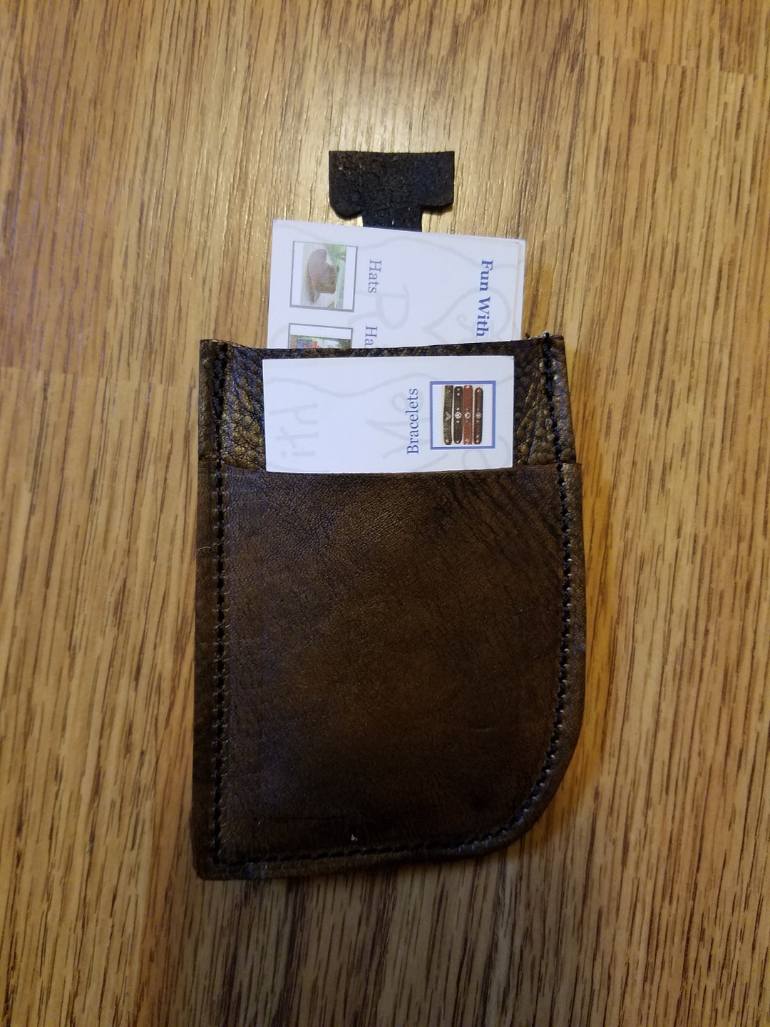 Men's Leather Pull Tab Card Wallet, Slim Leather Billfold - Etsy