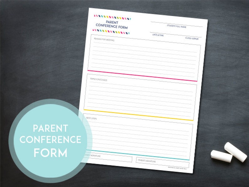Printable Conference Sheet INSTANT DOWNLOAD Classroom Organization - Etsy