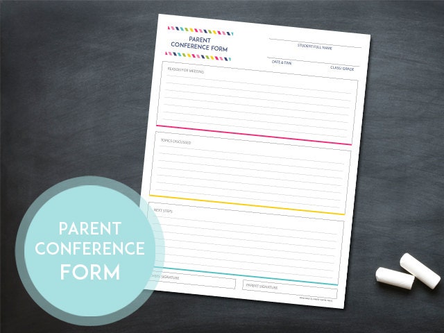 Printable Conference Sheet INSTANT DOWNLOAD Classroom Organization - Etsy