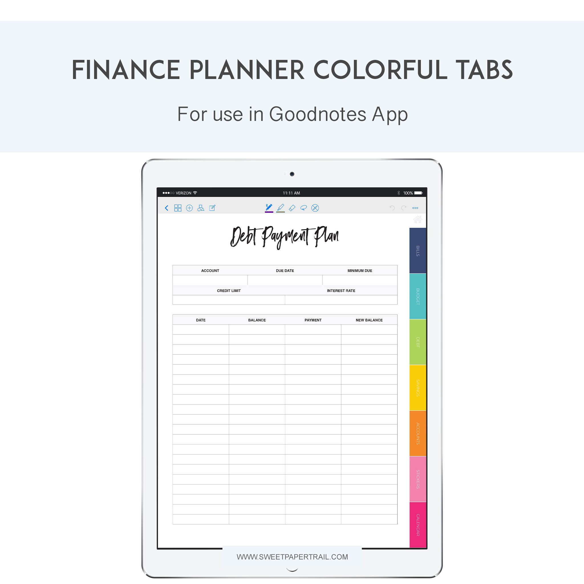 GOODNOTES FINANCE PLANNER Colorful Tabs Finance Planner for - Etsy