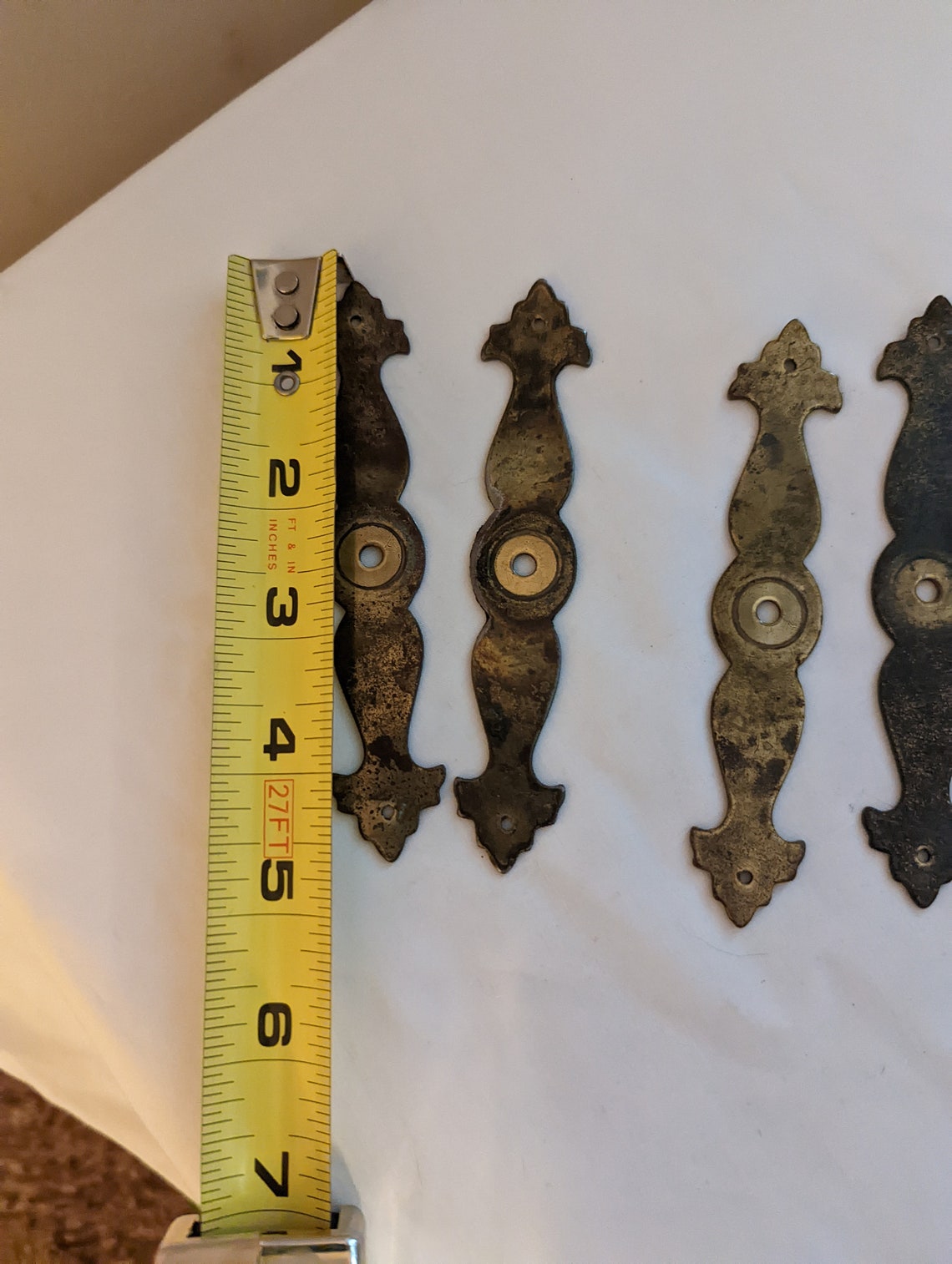 Lot of Antique Brass Drawer Plates, Knob Backing Plate -set of 5 - Etsy