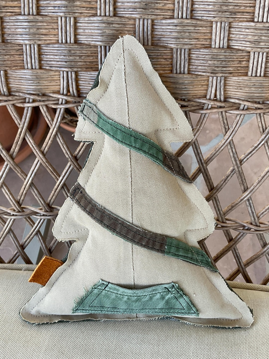 Upcycled Military Uniform Christmas Tree Pillow: Handmade Rustuc ...