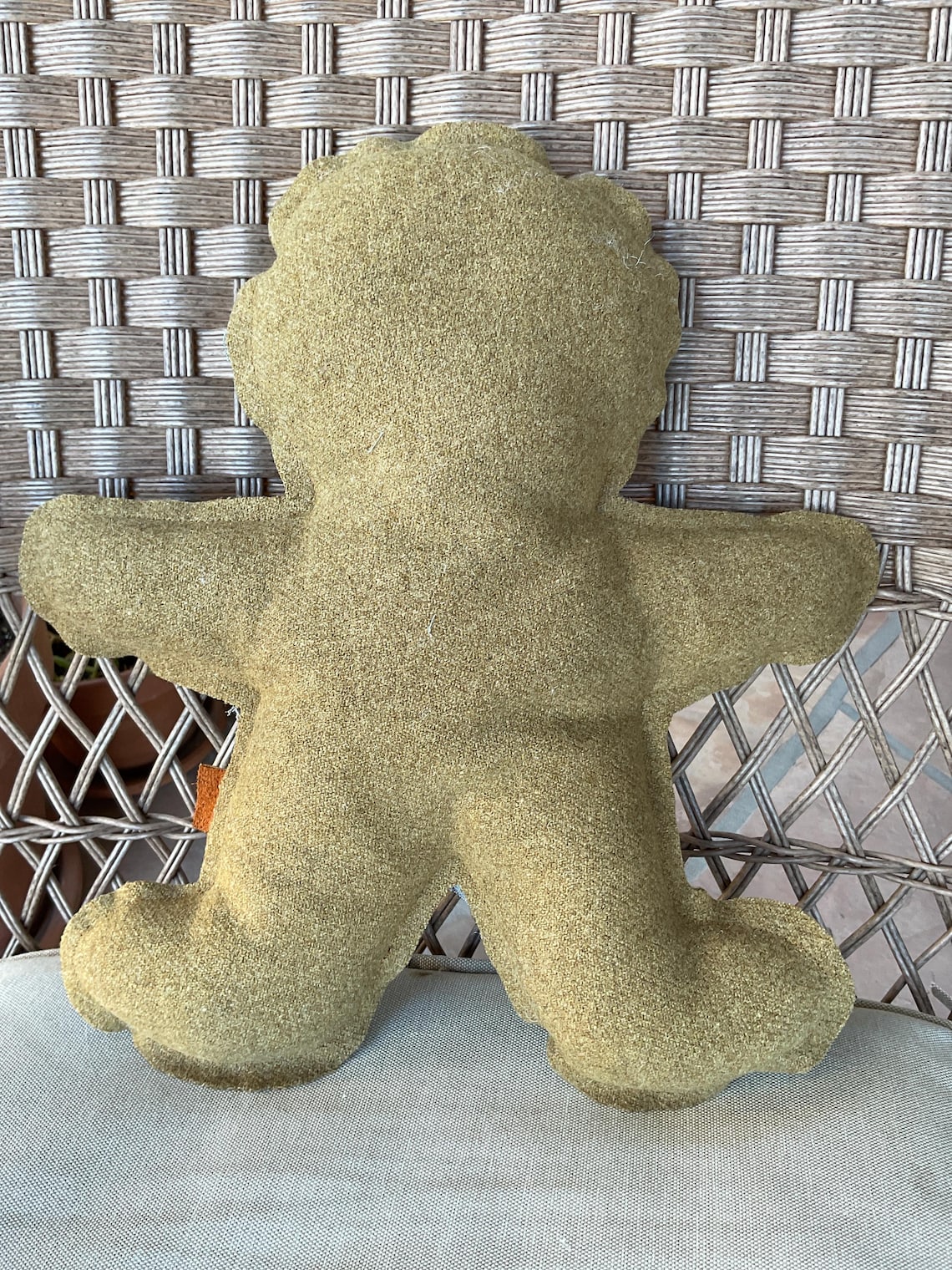 13.5 Upcycle Military Style Gingerbread Man Accent Pillow Handmade ...