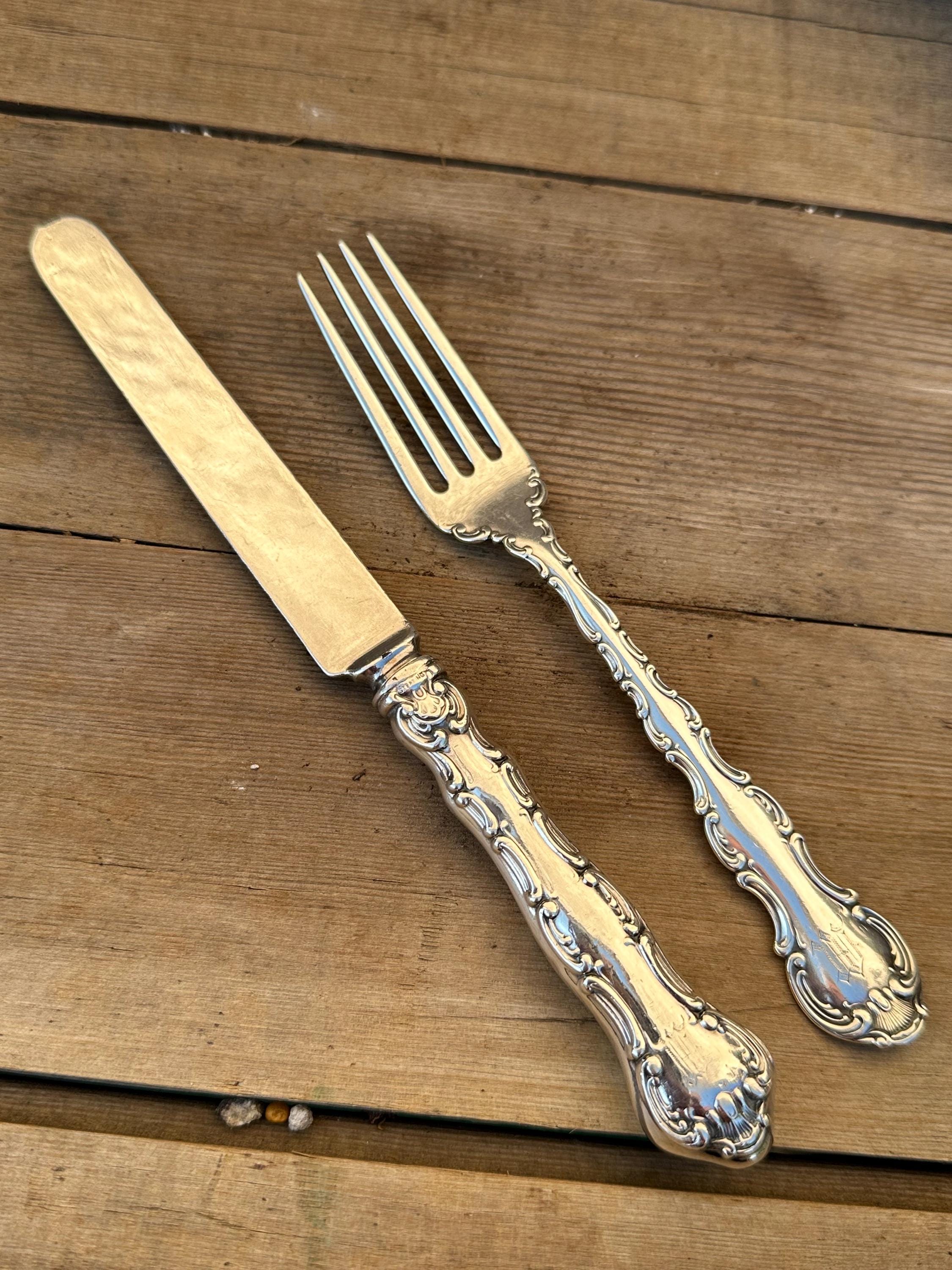 Antique Sterling Gorham Strausbourg Youth Set 2pc Sterling Youth Knife ...