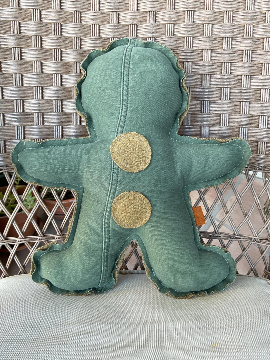 Upcycled Military Uniform Gingerbread Man Pillow: Handmade Air Force ...