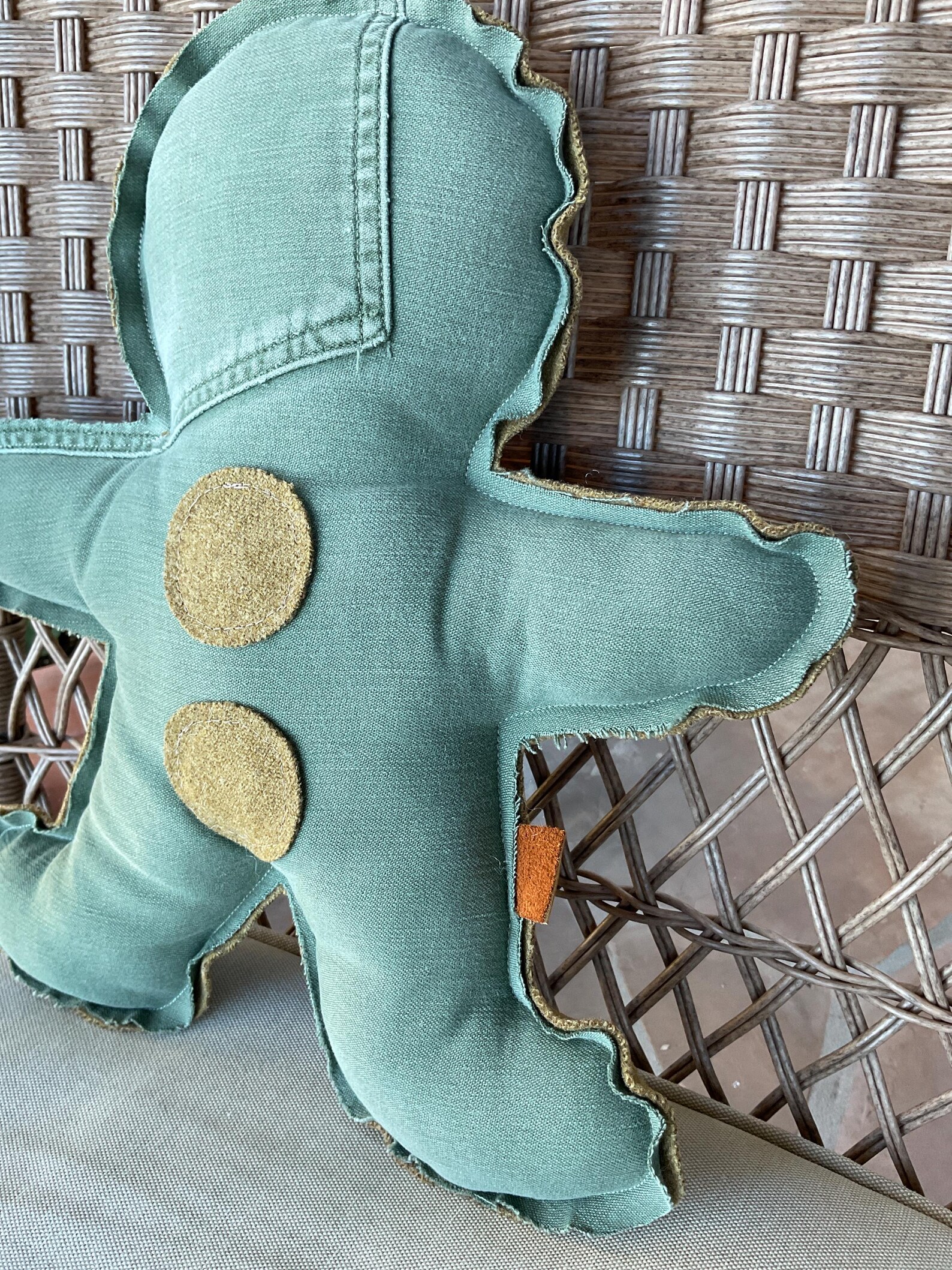Upcycled Military Uniform Gingerbread Man Throw Pillow: Handmade Air ...