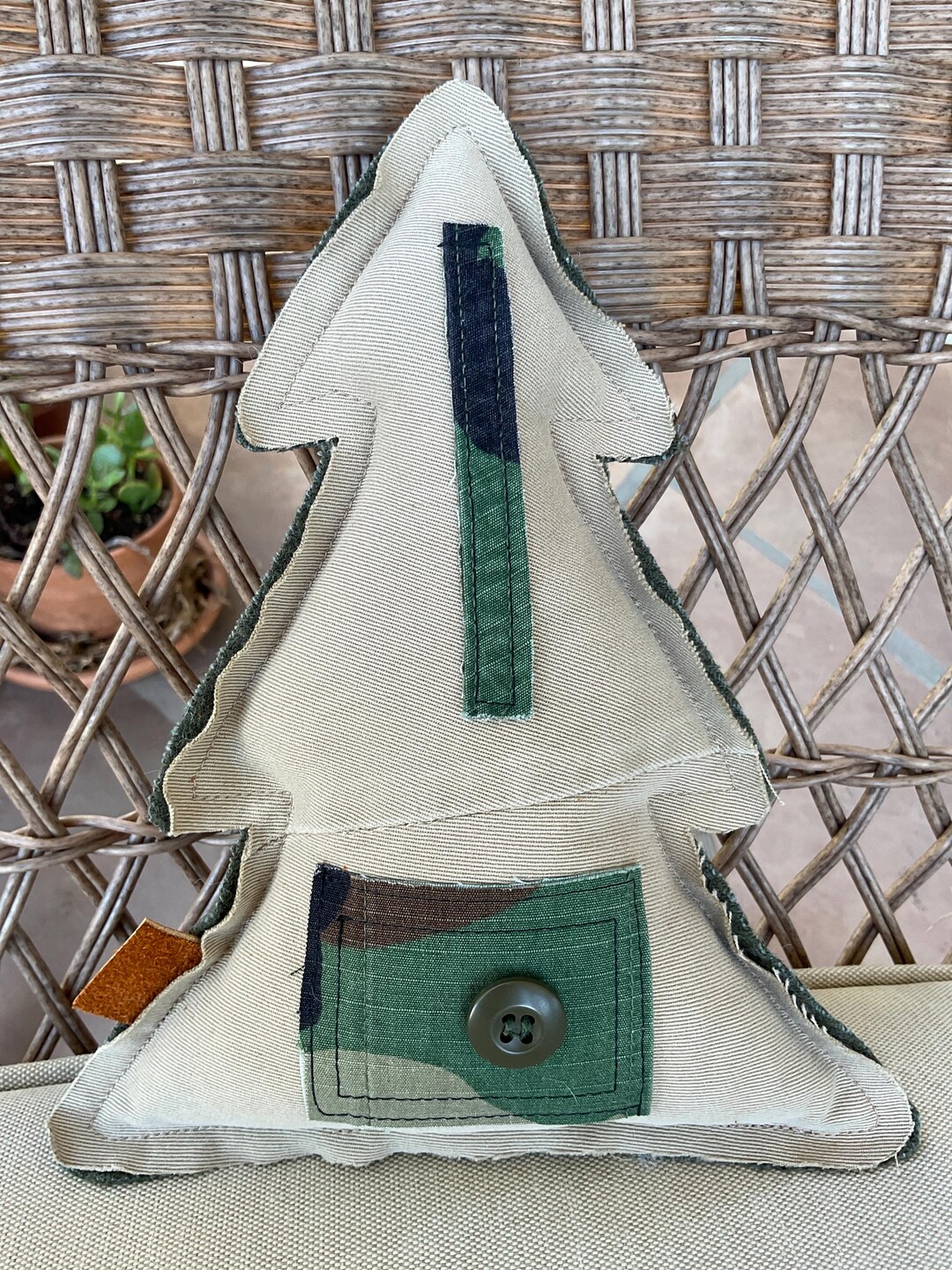 Upcycled Military Uniform Christmas Tree Pillow: Handmade Rutic Chic ...