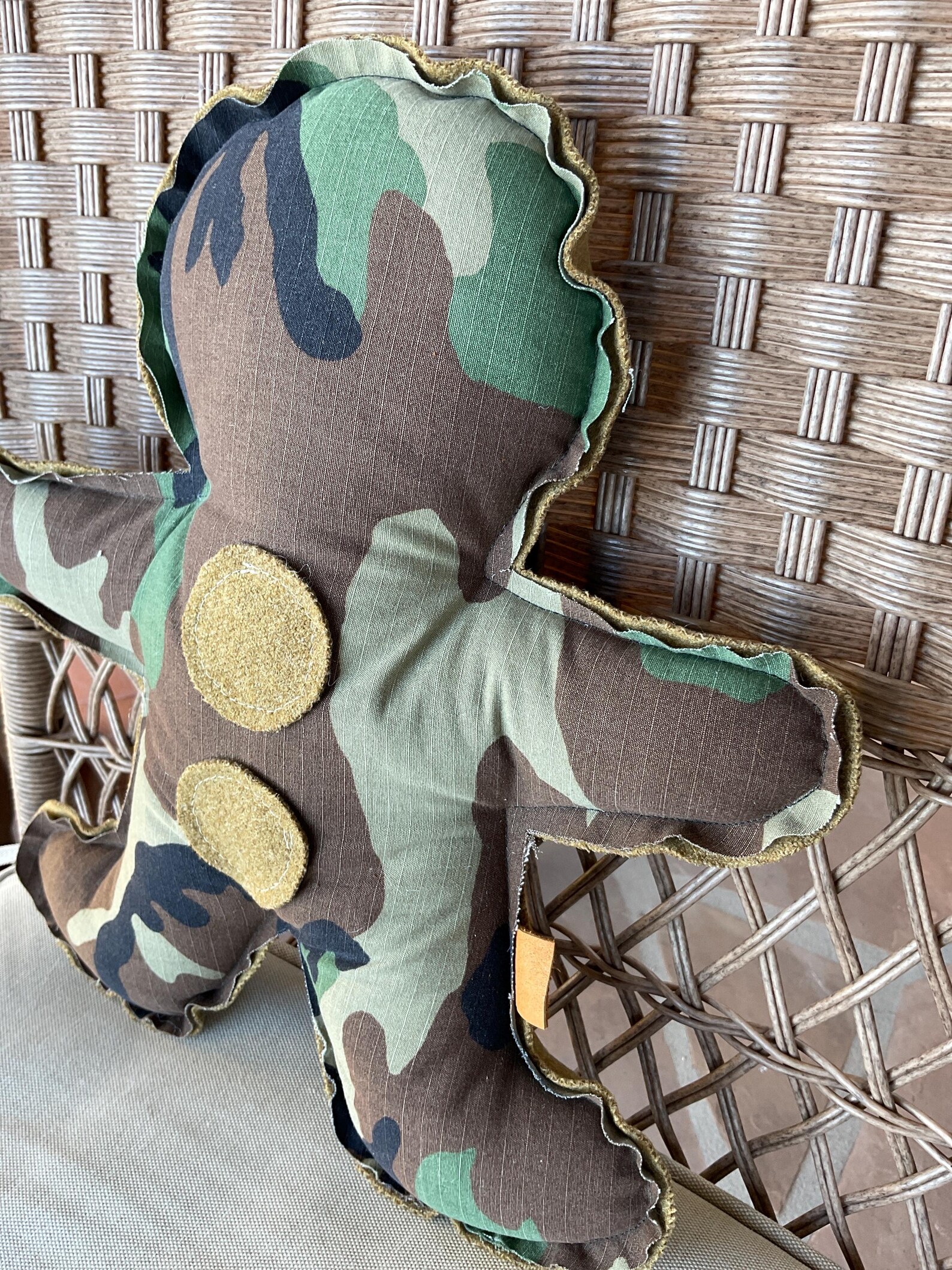 13.5 Upcycle Military Style Gingerbread Man Accent Pillow Handmade ...