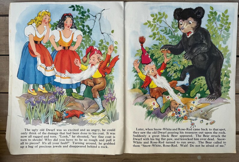 1930s Snow White and Rose Red Illustrated Children’s Book - Etsy