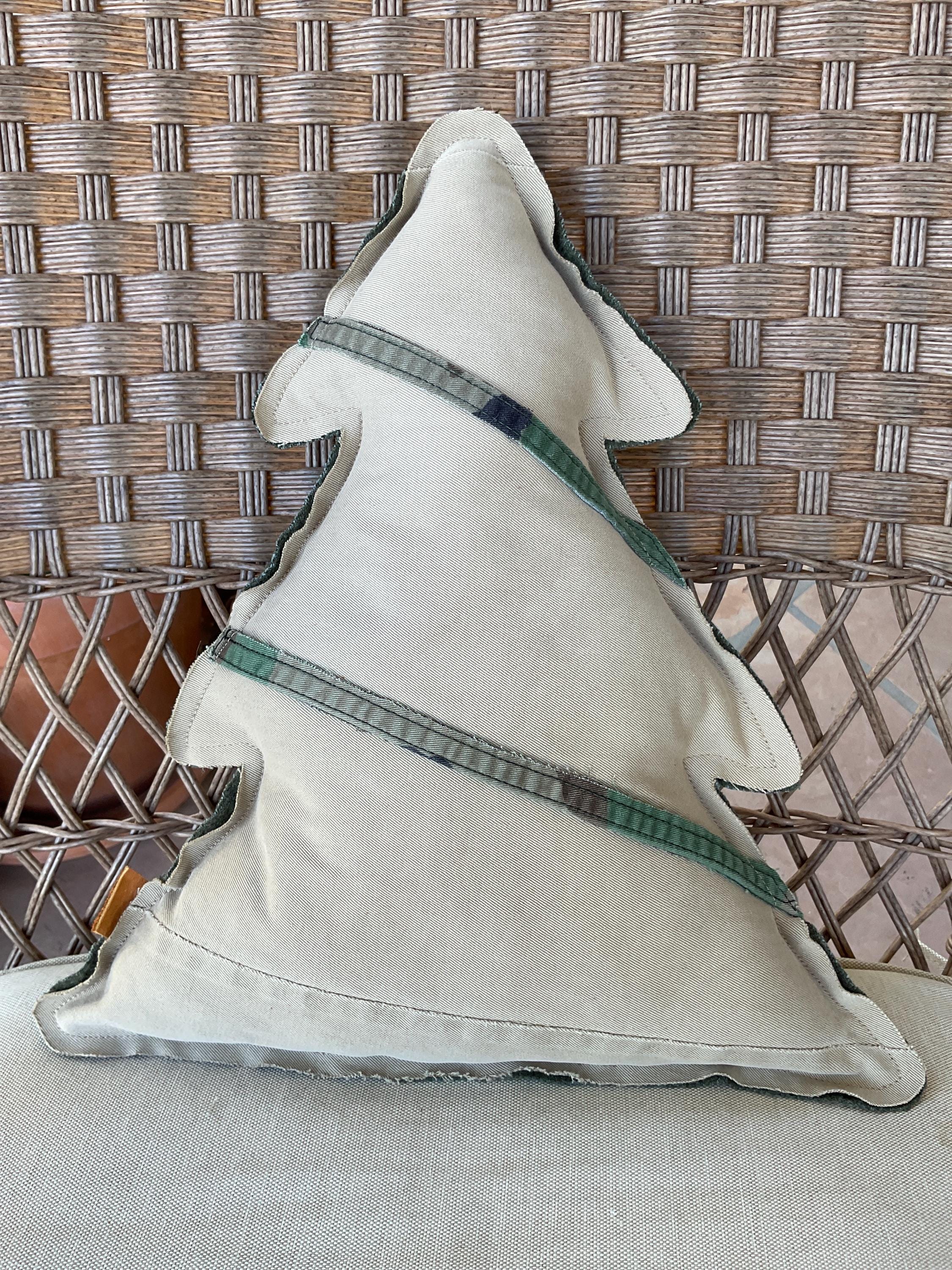 Upcycled Military Uniform Christmas Tree: Handmade Throw Pillow Accent ...