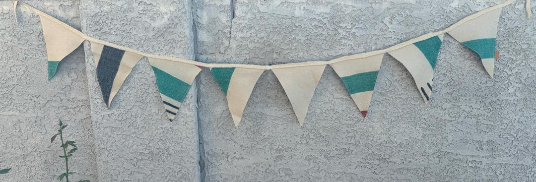 6.5’ Upcycle Hudson Bay Pennant Bunting Banner ~ Vintage Cutter Wool ...