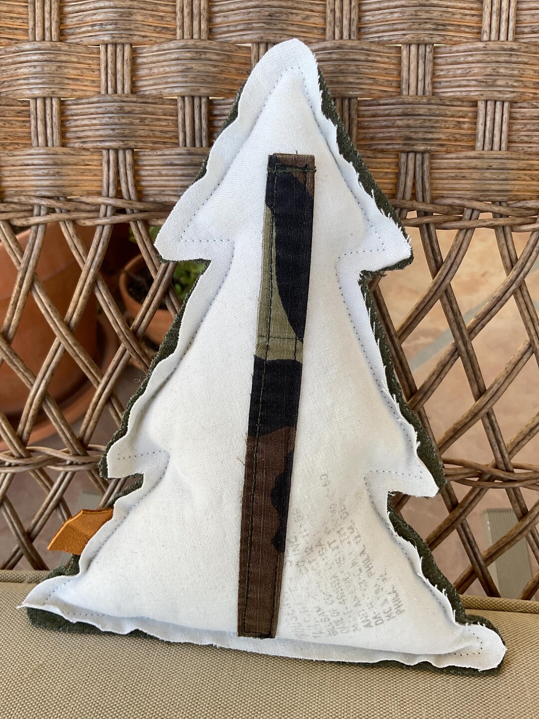 Upcycled Vintage Military Uniform Christmas Tree Pillow: Handmade Home ...