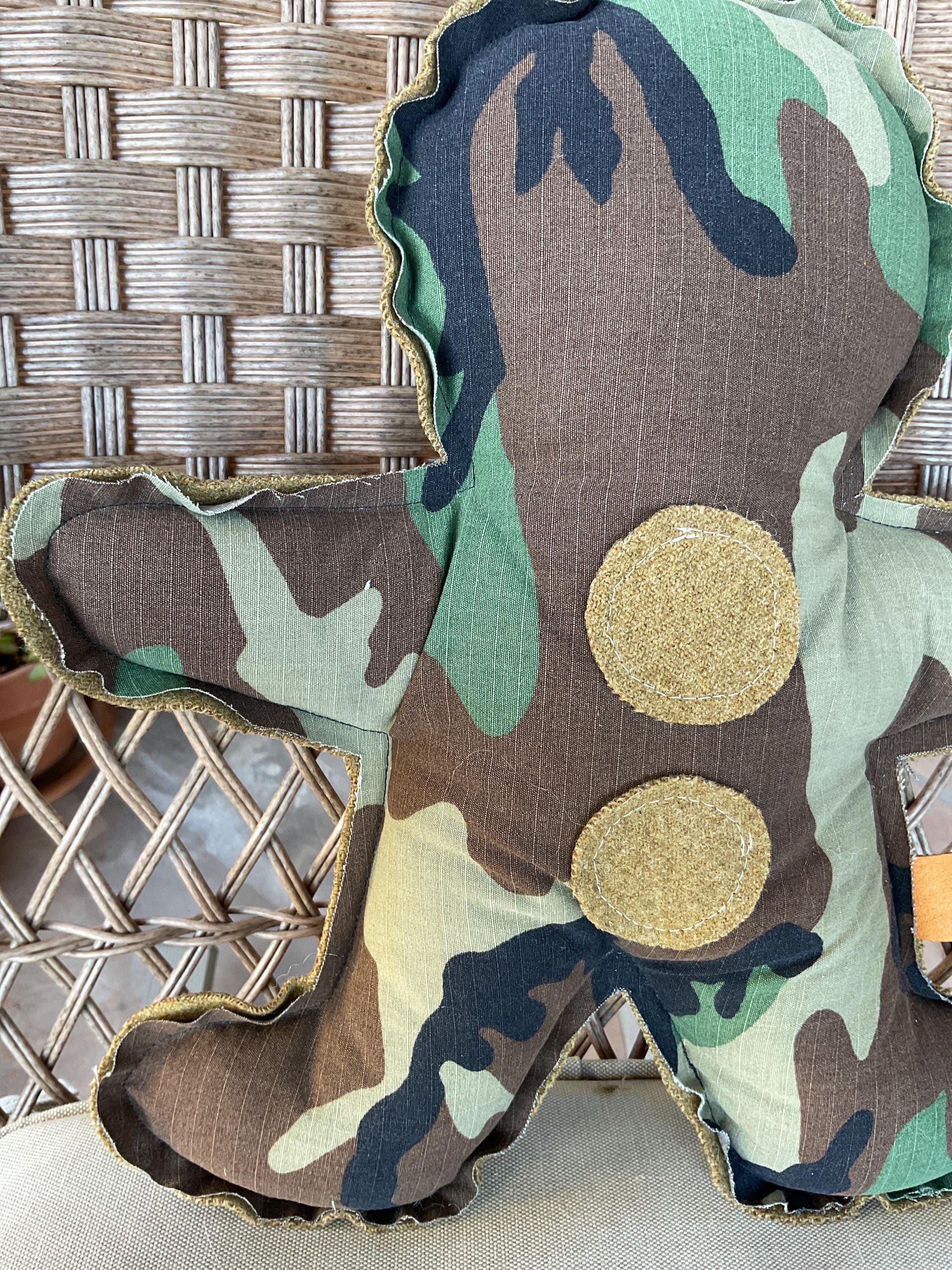 13.5 Upcycle Military Style Gingerbread Man Accent Pillow Handmade ...