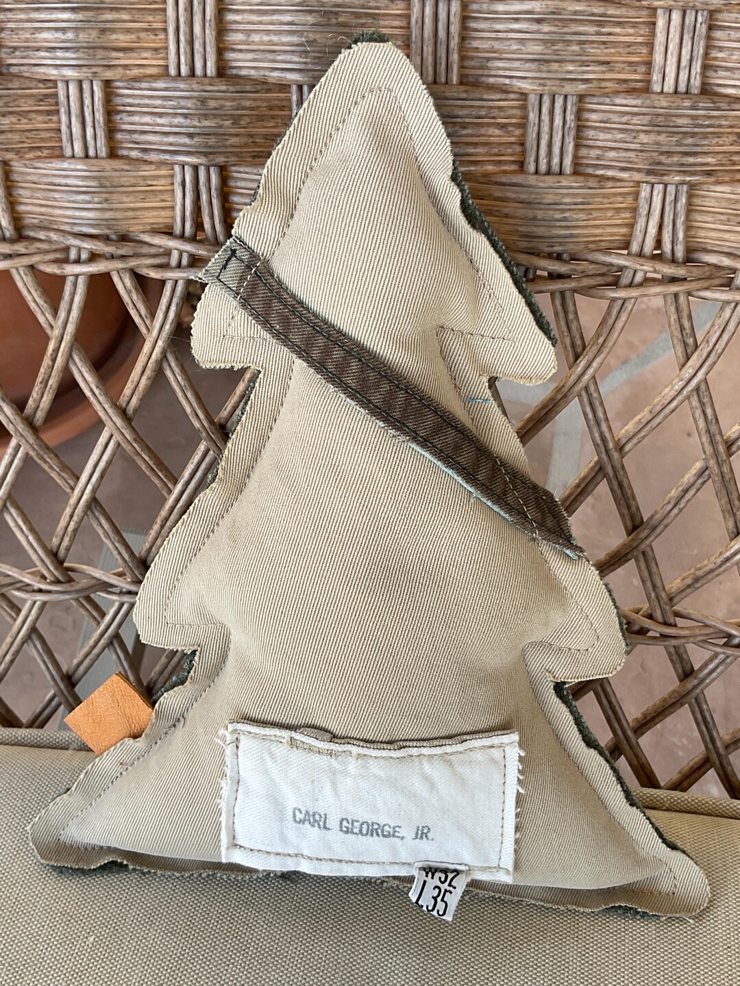 Upcycled Military Uniform Christmas Tree Pillow: Handmade Farmhouse ...