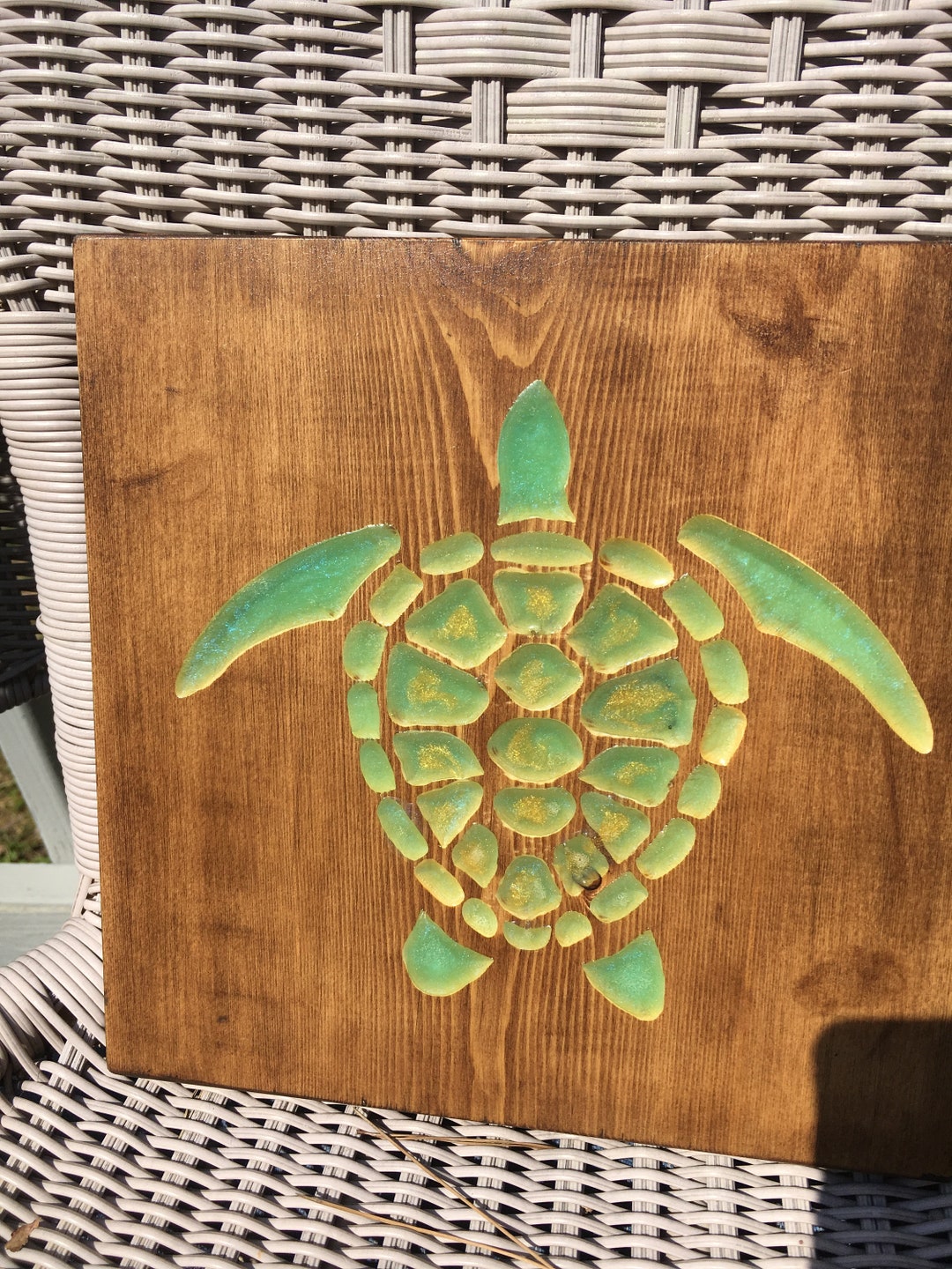 Rustic Turtle With Epoxy Inlay Wooden Wall Art, Farmhouse, Tropical Art ...