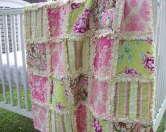 Painted Mums In Green 1/2 Yard Rare Fabric Heather Bailey | Etsy