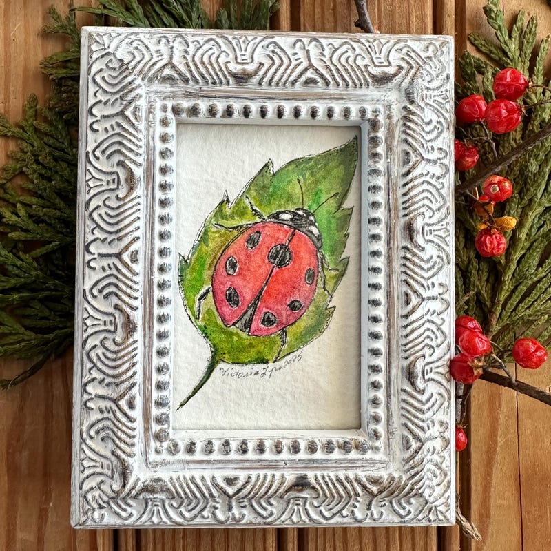 Lady Bug Art Work - Etsy