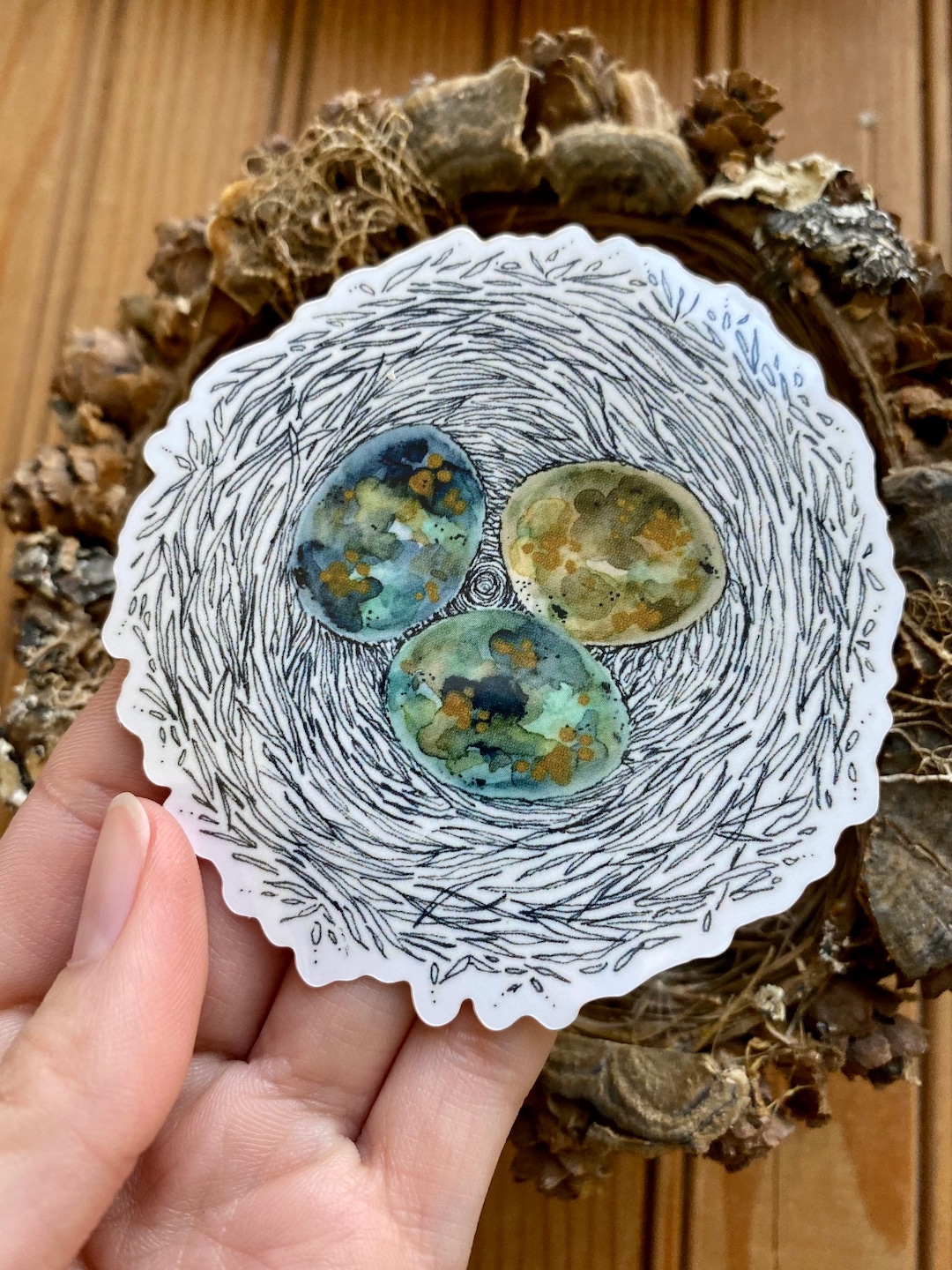 Nest Egg Sticker - Nest Decal - Nest Nesting - Spring Art -nature Art ...