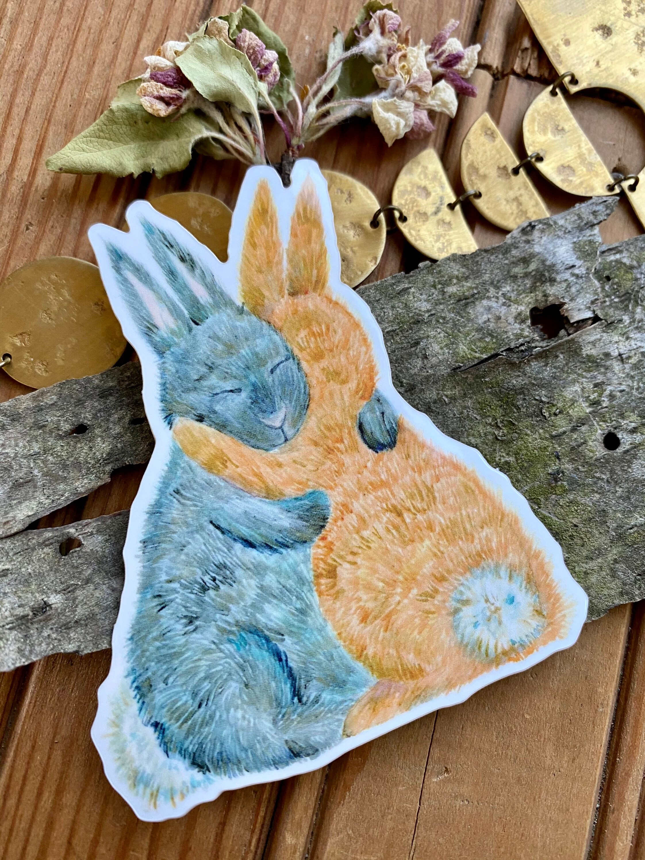 Bunny Rabbit Sticker Bunny Art Bunny Decal Field Animals | Etsy