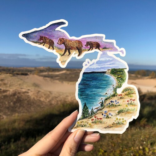 Michigan Vinyl Sticker Michigan State Decal Michigan Car - Etsy