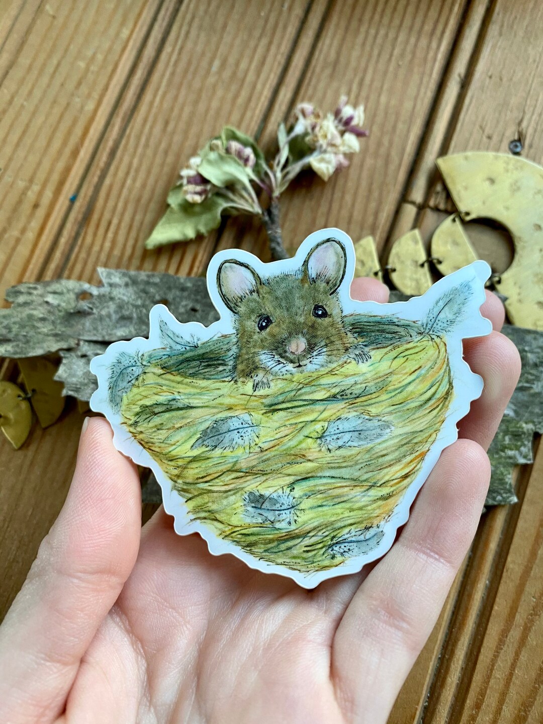 Maus Sticker Maus Aufkleber Nesting Frühlingskunst Natur Kunst ...
